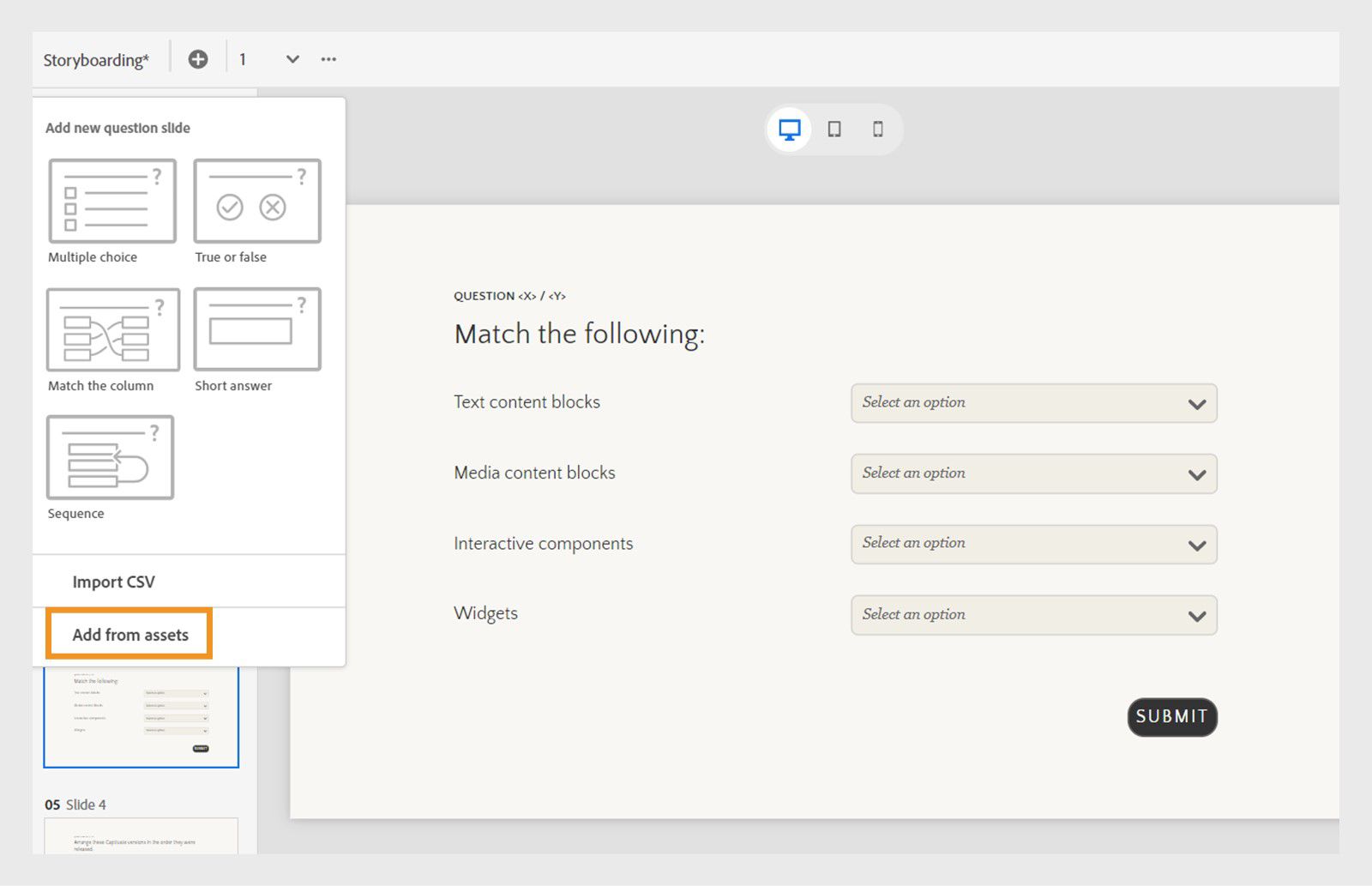 Add Question Pools and random questions in Adobe Captivate